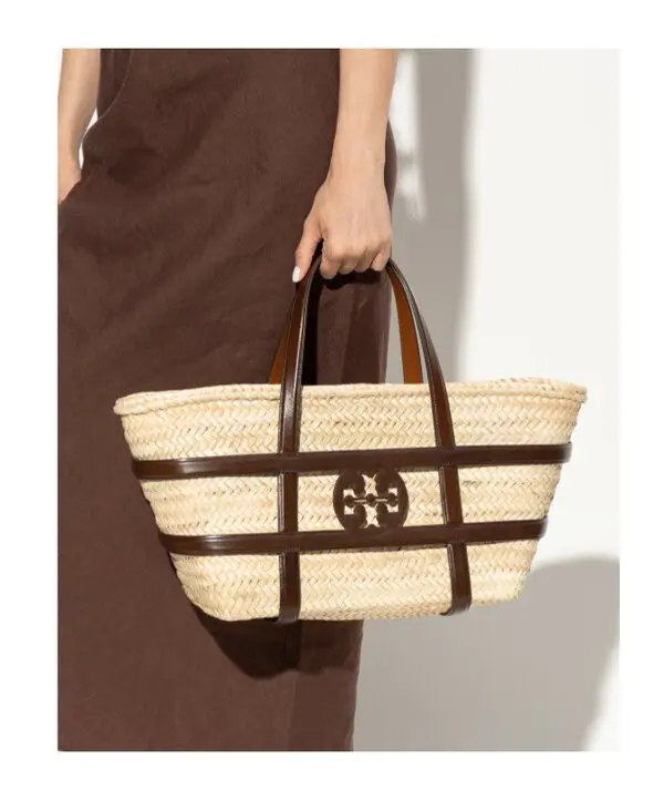 Tory Burch Ella Straw Basket Bag - Nude
