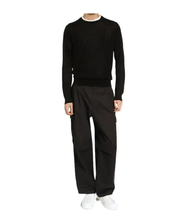 Dolce & Gabbana Logo Embroidered Round Neck Sweater