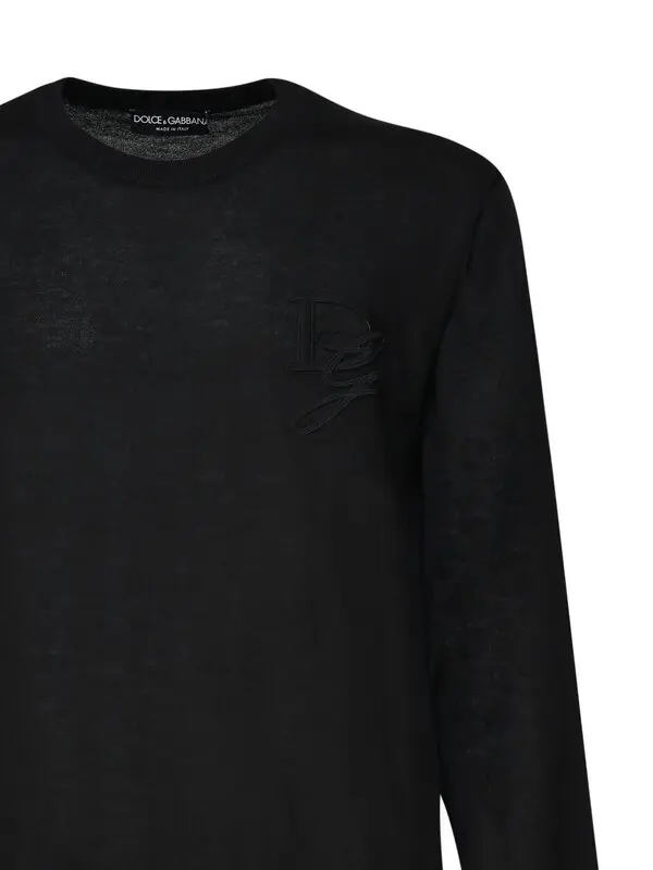 Dolce & Gabbana Logo Embroidered Round Neck Sweater