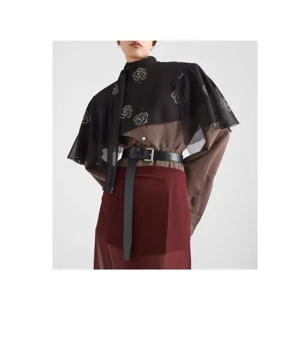 Prada Square Buckle Leather Belt