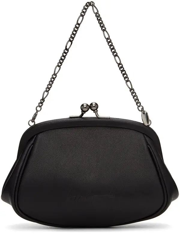 Yohji Yamamoto Clasp Leather Shoulder Bag