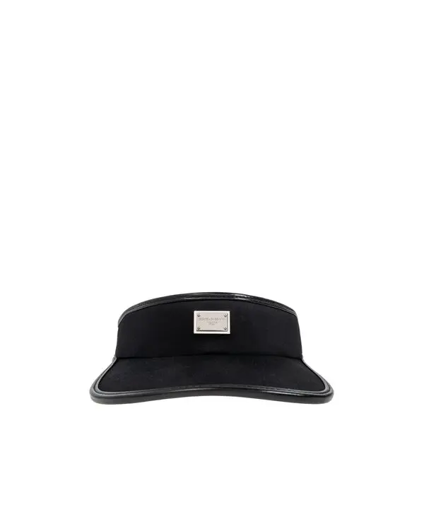 Dolce & Gabbana Dolce Gabbana Logo Plaque Gabardine Visor - Black