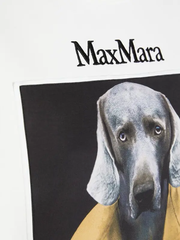 Max Mara Logo And Dog Print Crewneck Sweatshirt - Ivory