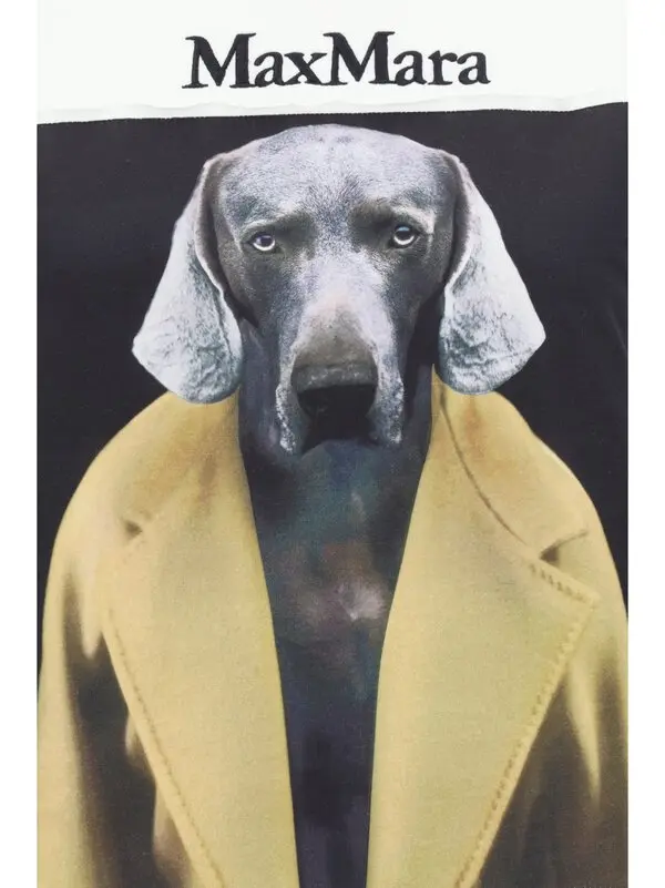 Max Mara Logo And Dog Print Crewneck Sweatshirt - Ivory