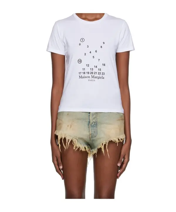 MAISON MARGIELA Logo Print Crewneck T-shirt - White