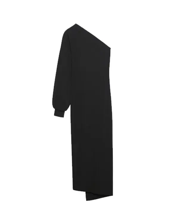 Balenciaga One-shoulder Long Sleeve Body Wrap Dress