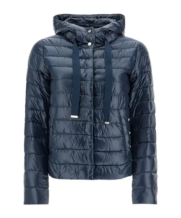Herno Quilted Hooded Drawstring Puffer Jacket - Blue