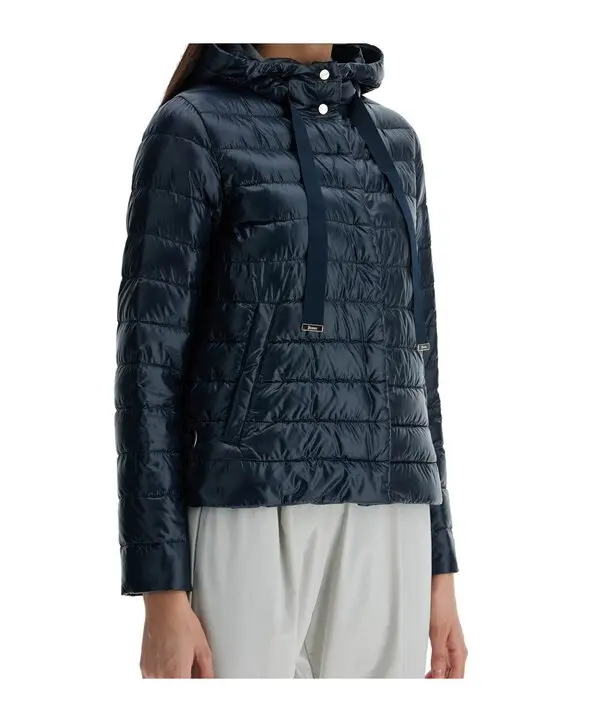 Herno Quilted Hooded Drawstring Puffer Jacket - Blue