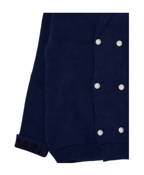 Balmain Double-breasted Hooded Jacket With Logo Detail