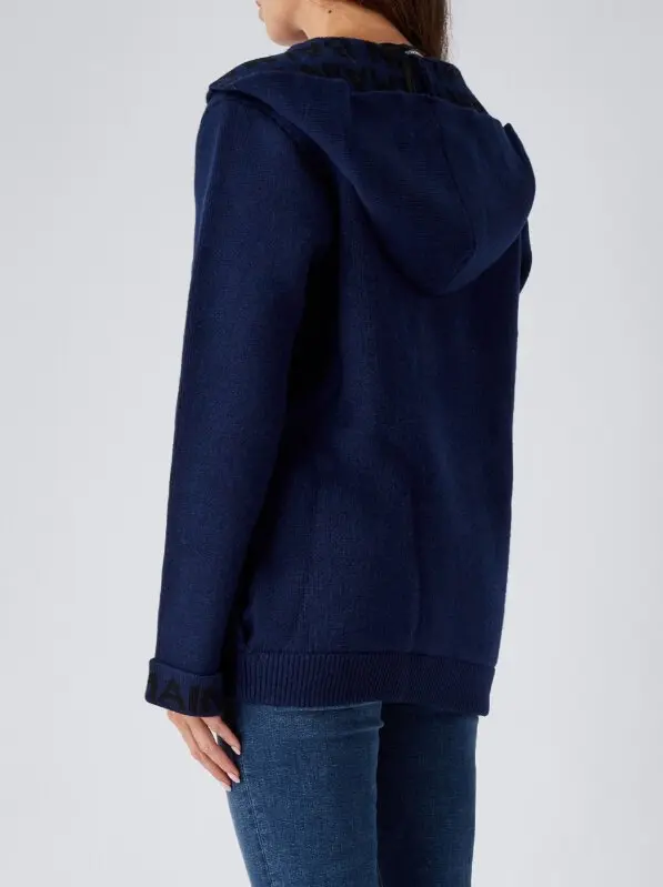 Balmain Double-breasted Hooded Jacket With Logo Detail