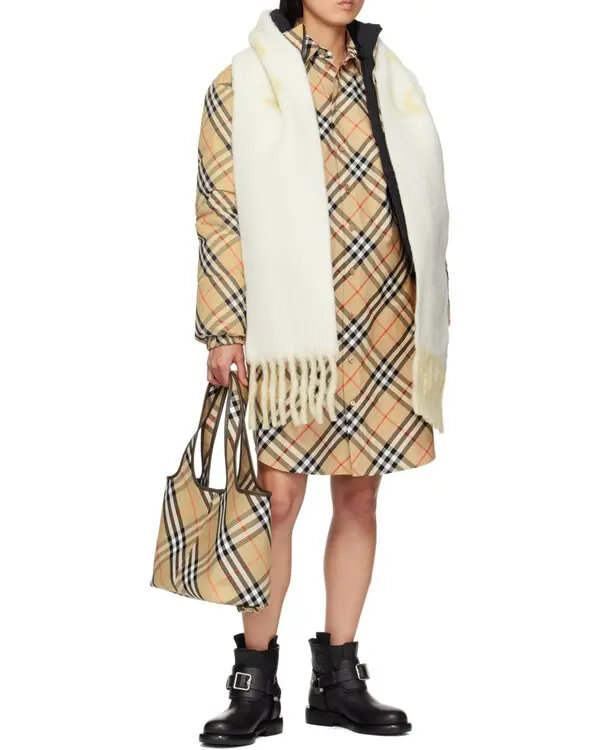 Burberry Small Checked Top Handle Bag - Sand-colored