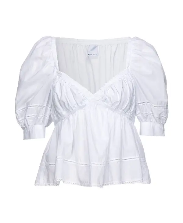 Pinko Sweetheart Neck Ruched Cropped Blouse