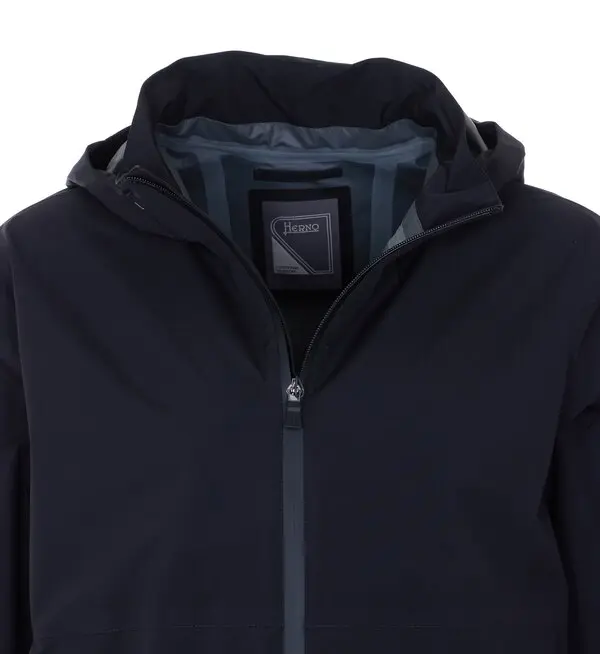 Herno Zip-up Hooded Jacket With Zipper Pocket - Black