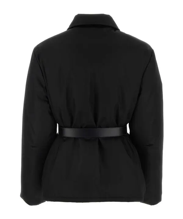 Prada Logo Plaque Belted Jacket