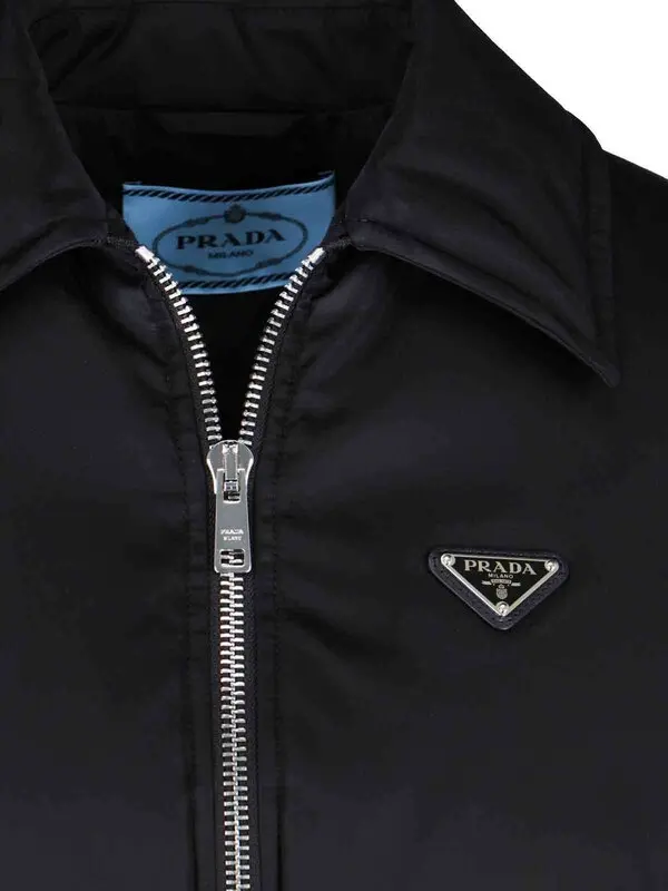 Prada Logo Plaque Belted Jacket