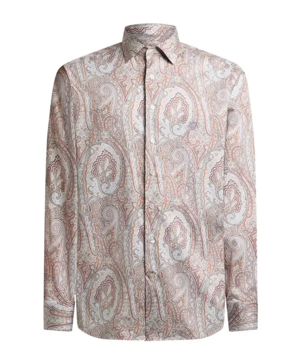 Etro Floral Paisley Long-sleeved Shirt - Gray