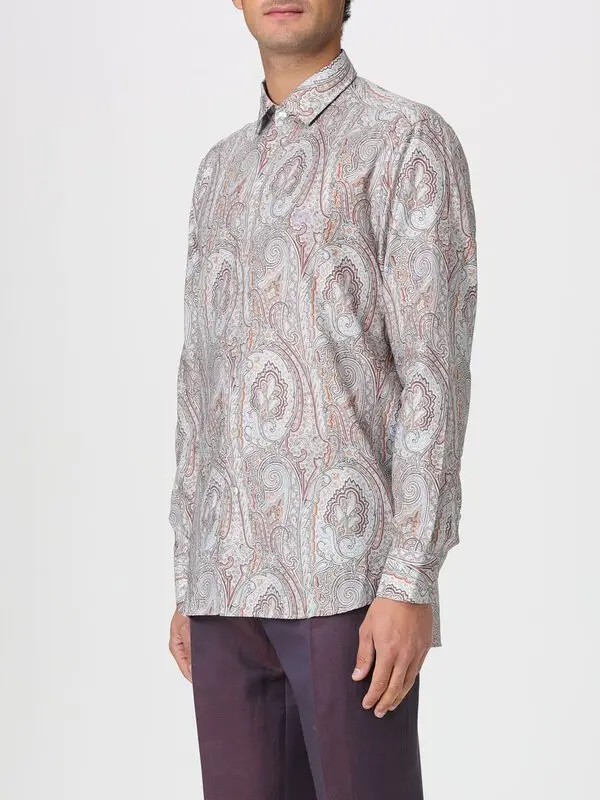 Etro Floral Paisley Long-sleeved Shirt - Gray