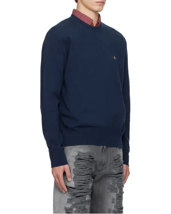 VIVIENNE WESTWOOD Orb Embroidered Crewneck Jumper - Black