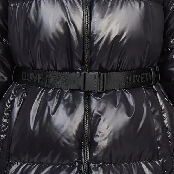 Duvetica Long Down Jacket With Hood And Belt