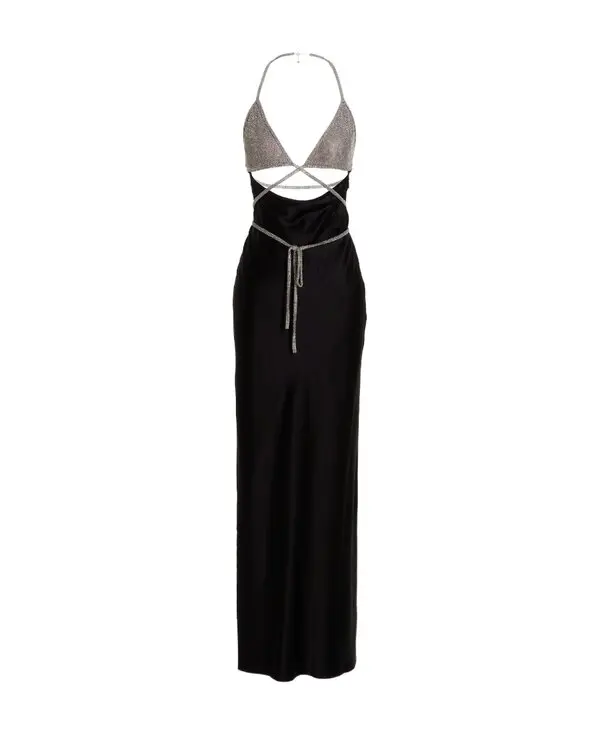 Alexander Wang Halterneck Embellished Gown - Black