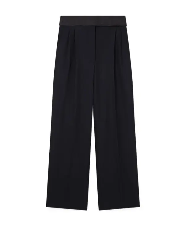 Stella McCartney Wide-leg Satin Belt Tuxedo Trousers