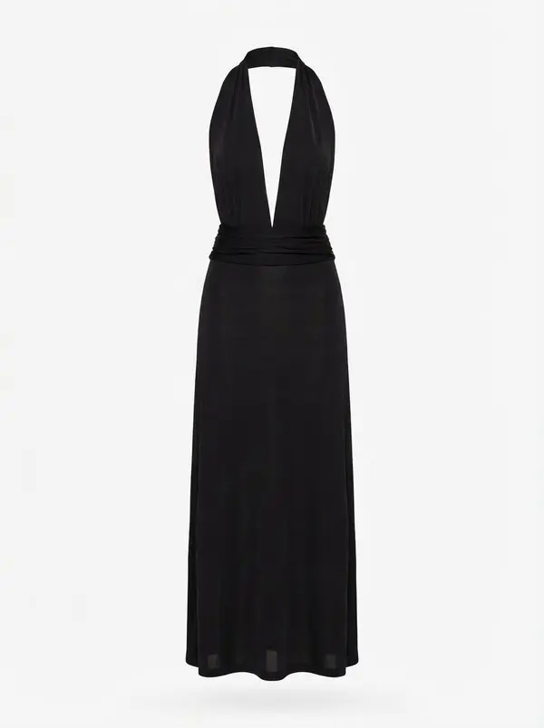 AYA MUSE Zirra V-neck Midi Dress - Black