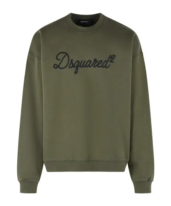 Dsquared2 Signature Relaxed Fit Crewneck Sweatshirt - Green