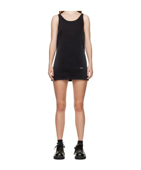 We11Done Off-shoulder Dress With Front Logo Hardware