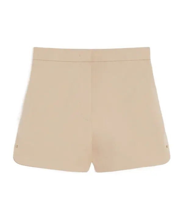 Max Mara Double-faced Cotton Canvas Shorts - Sand-colored