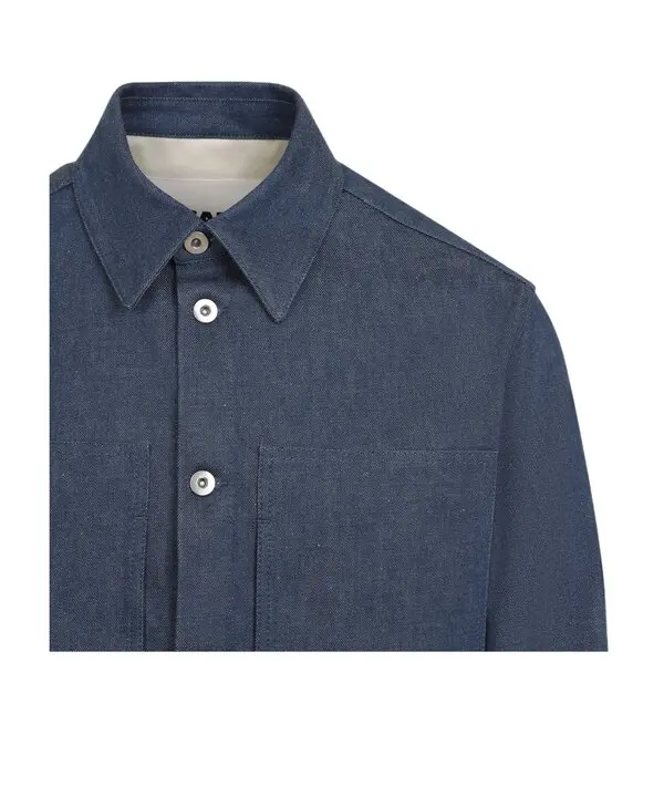 JIL SANDER Elbow Patch Denim Overshirt