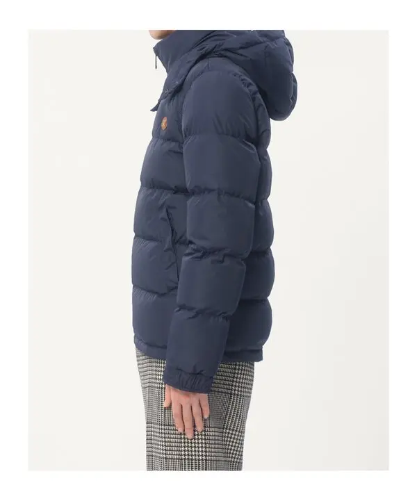 Valentino Garavani Zip-up Hooded Down Jacket With Vlogo Patch - Blue