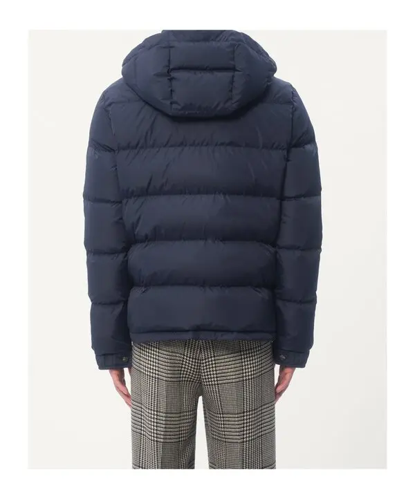 Valentino Garavani Zip-up Hooded Down Jacket With Vlogo Patch - Blue