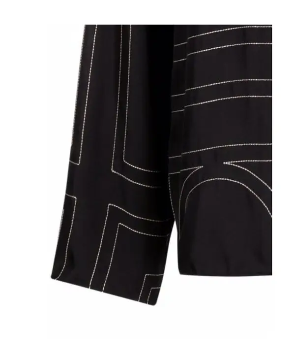 TOTEME Embroidered Monogram Shirt - Black