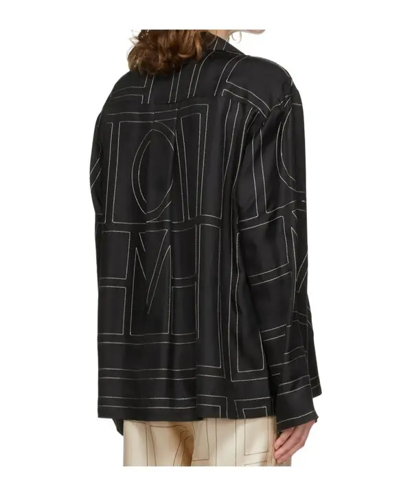 TOTEME Embroidered Monogram Shirt - Black