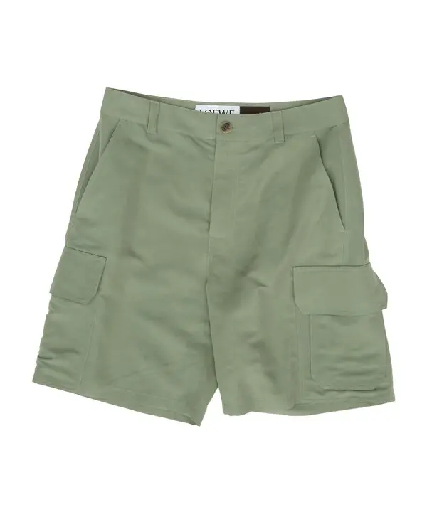 Loewe Logo Patch Cargo Shorts - Green