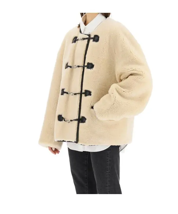 TOTEME Teddy Shearling Clasp Buttoned Coat