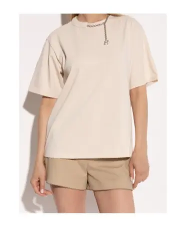 Sportmax Chain-embellished Crewneck T-shirt - Cream