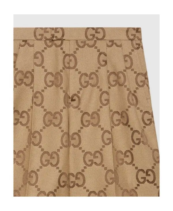 Gucci Jumbo Gg Monogram Tailored Shorts - Camel/ebony