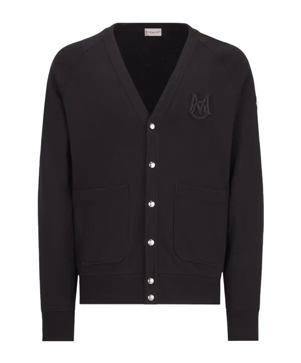 Moncler Embroidered Monogram Cardigan - Black