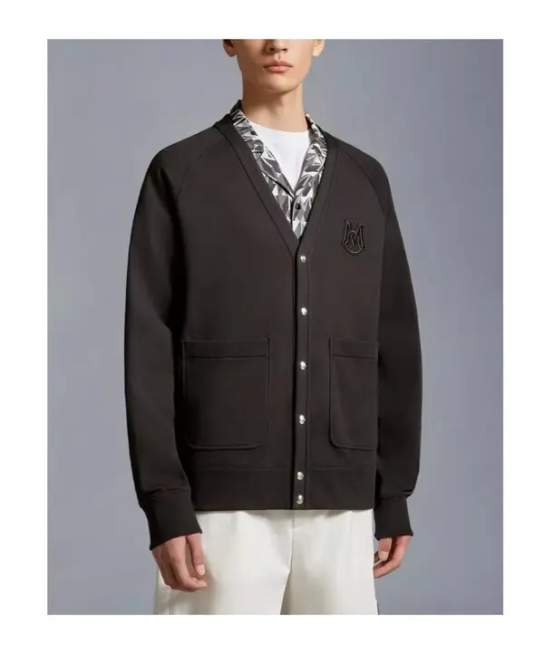 Moncler Embroidered Monogram Cardigan - Black