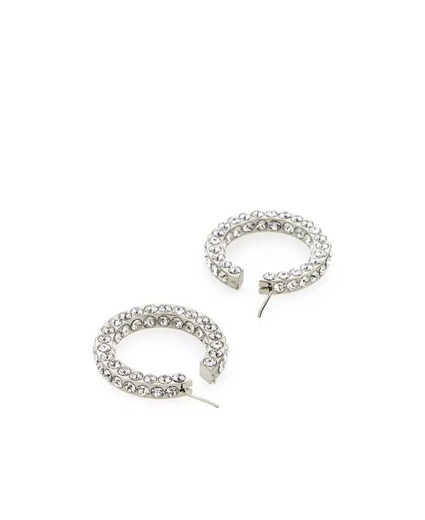 Amina Muaddi Round Crystal Hoop Earrings