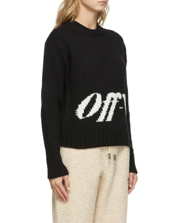 Off-White Logo Intarsia Knitted Jumper