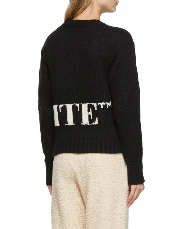 Off-White Logo Intarsia Knitted Jumper