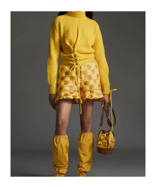 Moncler Ribbed Turtleneck Pullover With Lace-up Detail