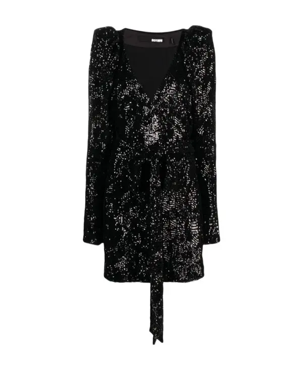 ROTATE BY BIRGER CHRISTENSEN Sequin-embellished Tulle Wrap Minidress