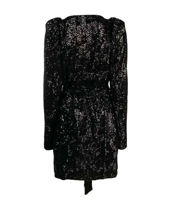 ROTATE BY BIRGER CHRISTENSEN Sequin-embellished Tulle Wrap Minidress