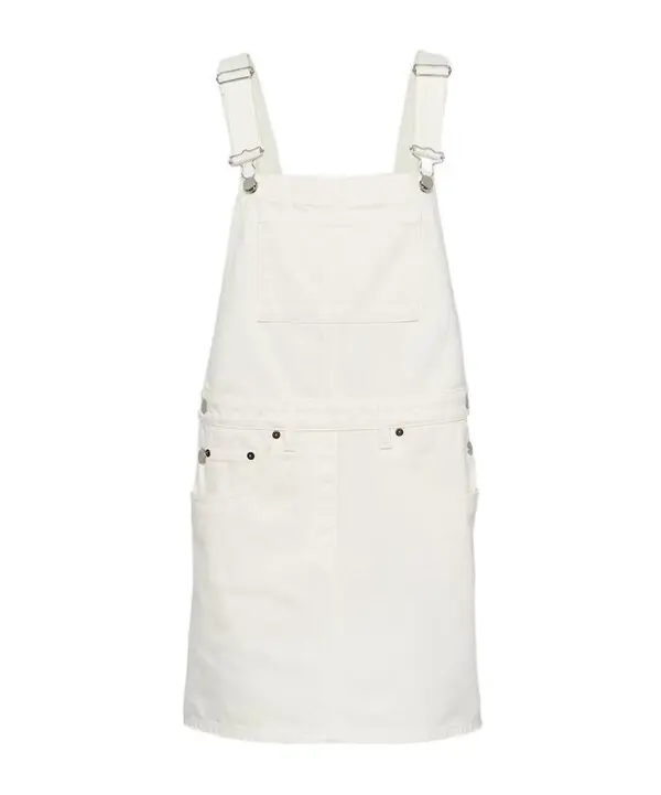 Prada Denim Overall Mini Dress - White