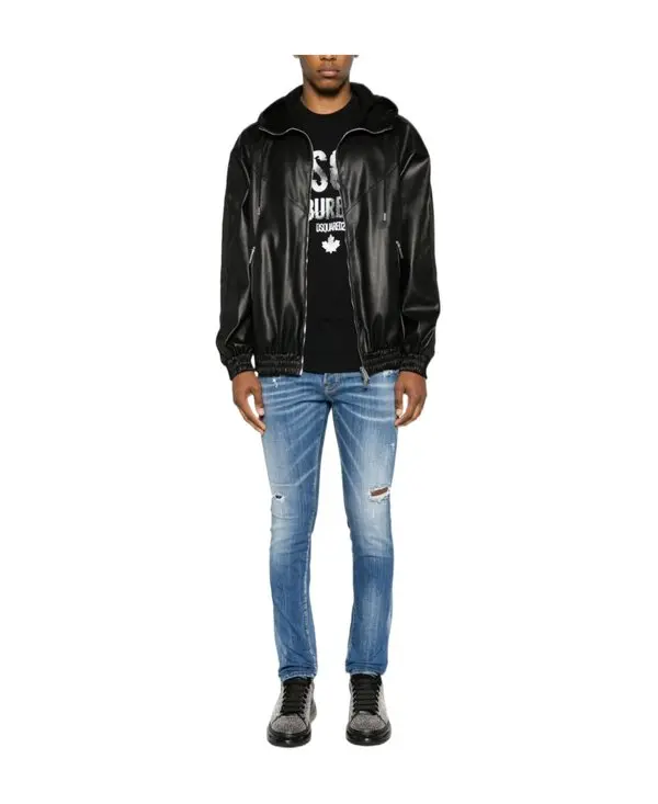 Dsquared2 Cool Guy Distressed Mid Rise Jeans - Blue