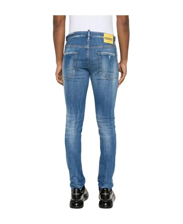 Dsquared2 Cool Guy Distressed Mid Rise Jeans - Blue