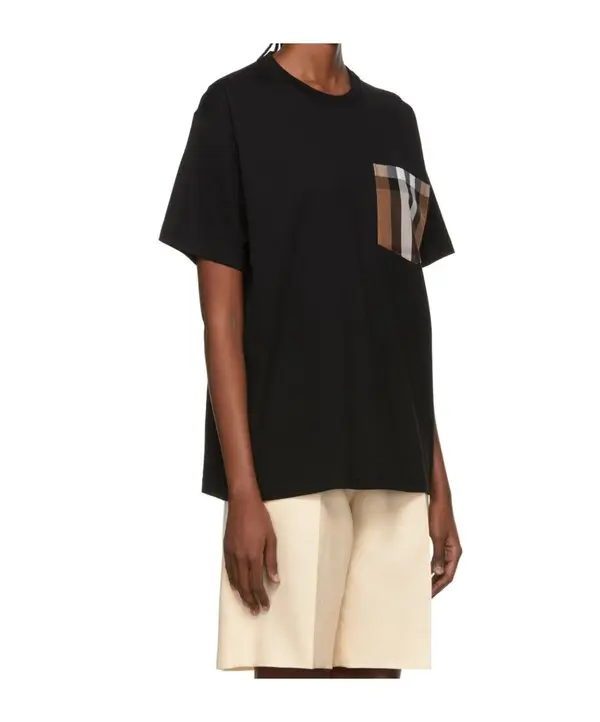 Burberry Carrick Check Pocket T-shirt - Black